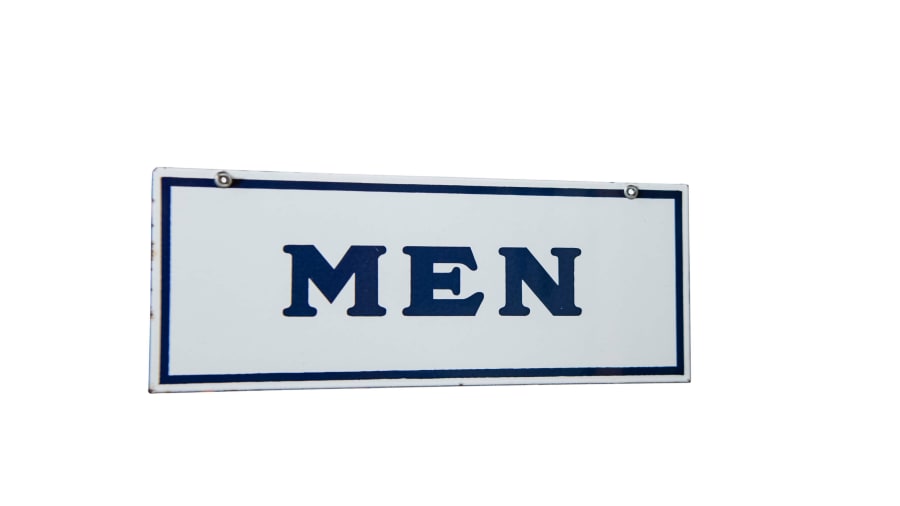 Men Double-Sided Hanging Tin Sign at Indy Road Art 2022 as E319 - Mecum ...