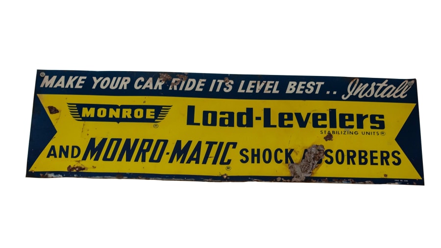 Monroe Double-Sided Tin Sign at Indy Road Art 2022 as E362 - Mecum Auctions