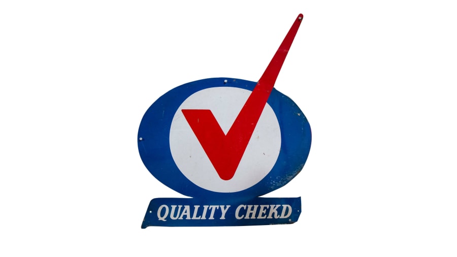 Quality Checkd Single-Sided Tin Sign for Sale at Auction - Mecum Auctions