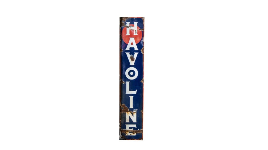 Havoline Single-Sided Embossed Porcelain Sign at Indy Road Art 2022 as ...