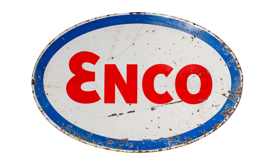 ENCO Single-Sided Porcelain Sign at Indy Road Art 2022 as B401 - Mecum ...
