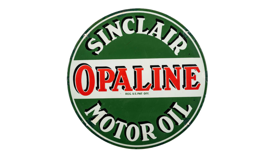Sinclair Motor Oil Double-Sided Porcelain Sign at Indy Road Art 2022 as ...