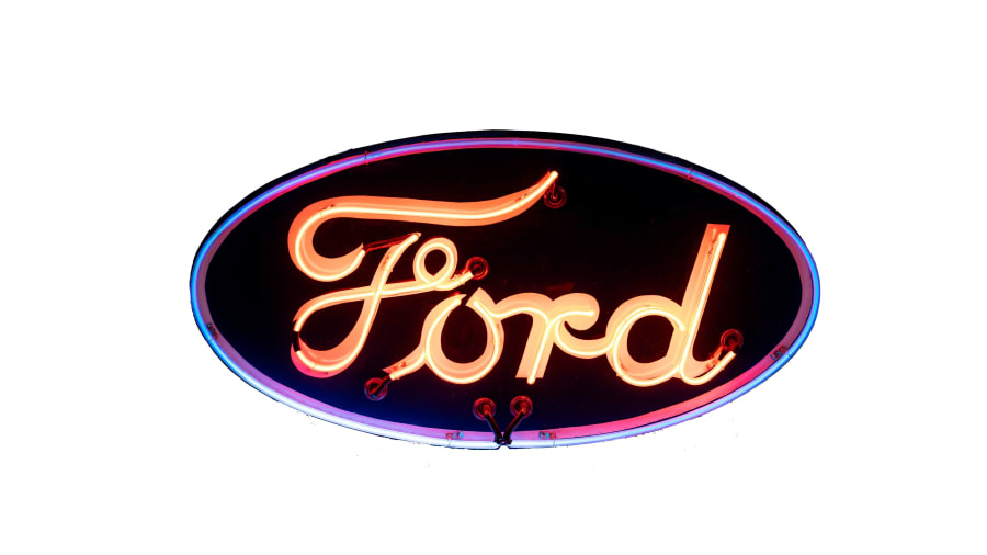 Ford Tin Neon Sign at Indy Road Art 2022 as M160 - Mecum Auctions