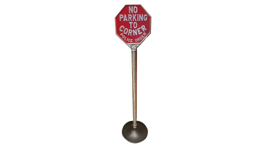 No Parking To Corner Double-Sided Curb Sign at Indy Road Art 2022 as ...