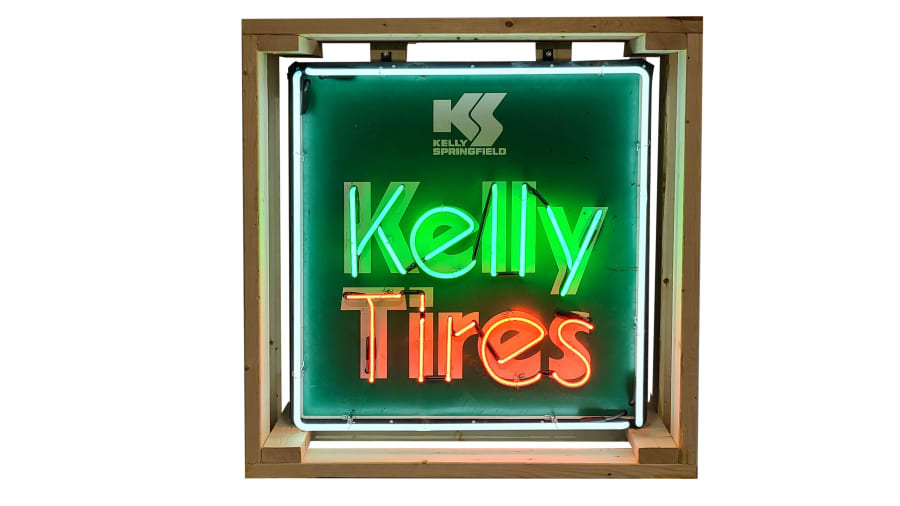 Kelly Tires Single-Sided Tin Neon Sign for sale at Indy Road Art 2022 ...