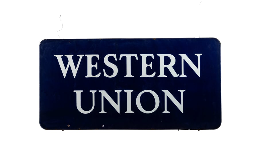Western Union Double-Sided Porcelain Sign at Indy Road Art 2022 as M303 ...