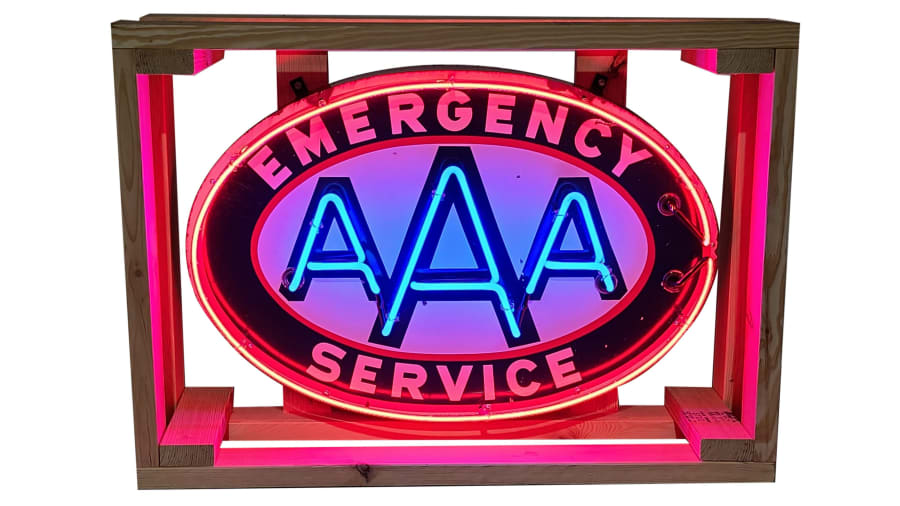 AAA Single-Sided Porcelain Neon Sign at Indy Road Art 2022 as M53 ...