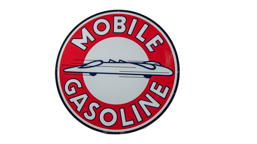 Mobile Gasoline Single-Sided Tin Sign at Indy Road Art 2022 as N11 ...