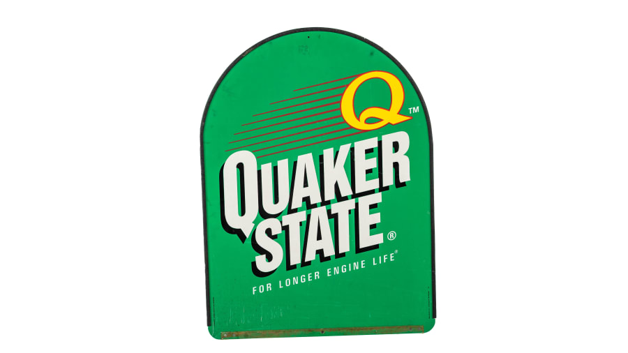 Quaker State Double-Sided Tin Sign at Indy Road Art 2022 as N23 - Mecum ...