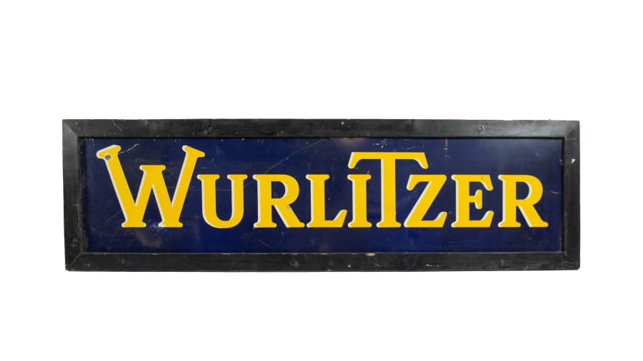 Wurlitzer Tin Sign On Wood Frame at Indy Road Art 2022 as N99 - Mecum ...