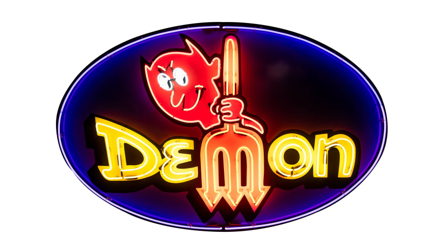 Demon Single-Sided Tin Neon Sign at Indy Road Art 2022 as N151 - Mecum ...