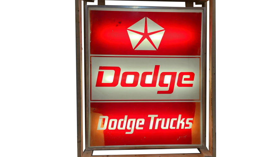Dodge Trucks Single-Sided Light-Up Dealership Sign for Sale at Auction ...