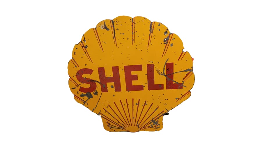 Shell Double-Sided Porcelain Sign at Indy Road Art 2022 as E111.1 ...