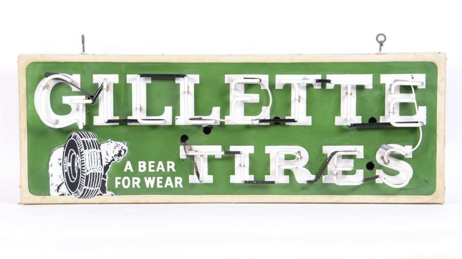Gillette Tire Neon Sign Sspen at Indy 2015 as J37 - Mecum Auctions
