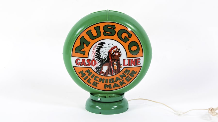 Musgo Gasoline Gas Pump Globe Reproduction at Indy 2016 as A38 - Mecum ...