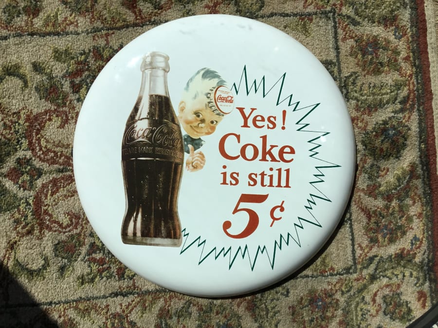1957 Coca-Cola Yes Coke Is Still 5 Cents 16x16 Button NOS for sale at ...