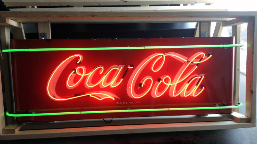 Coca Cola Porcelain Sled Neon Sign SSPN 72x24 at Indy 2016 as B93 ...
