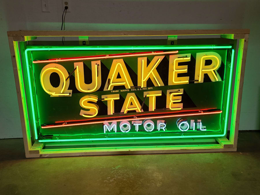 Quaker State Single-Sided Tin Neon at Indy 2021 as Z228 - Mecum Auctions