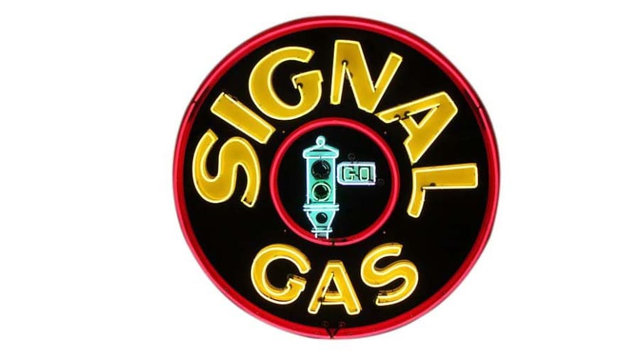 Signal Gas Single-Sided Porcealin Neon Sign at Indy 2022 as Z816 ...