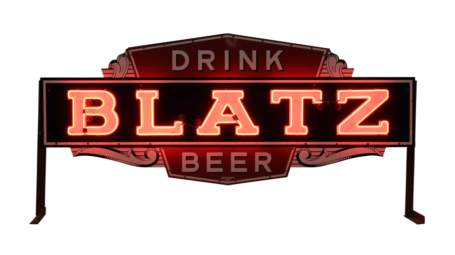 Blatz Beer 96x40x12 at The Walker Sign Collection 2015 as S108 - Mecum ...