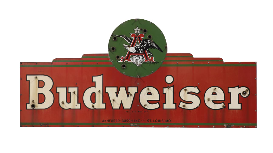 Budweiser 108x50x7 at The Walker Sign Collection 2015 as S129 - Mecum ...