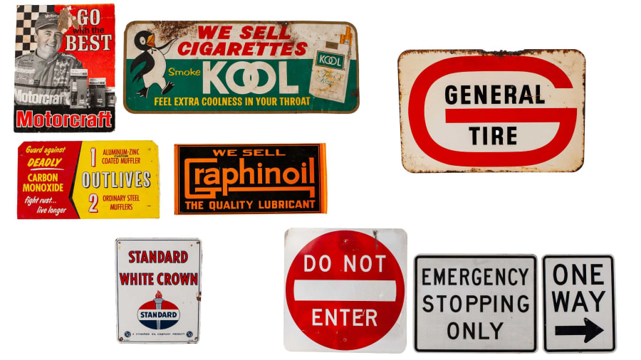 Assorted Advertising and Street Signs, Lot of 9 for Sale at Auction ...