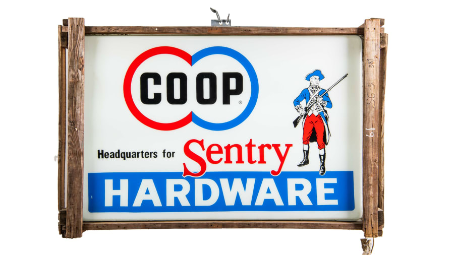 1950s Co-op Sentry Hardware Double-Sided Lighted Sign for Sale at ...