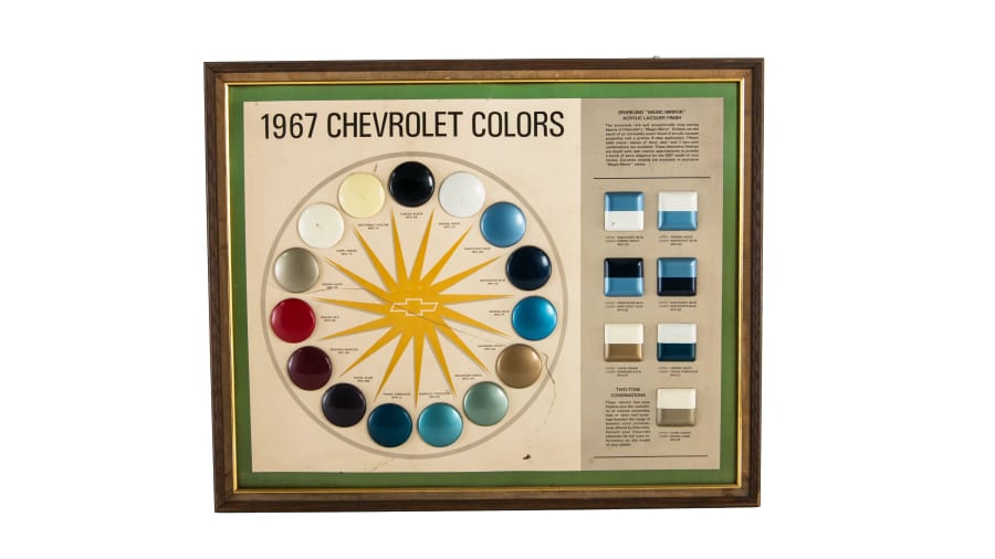 1967 Chevrolet Colors Single-Sided Framed Dealership Display for Sale ...