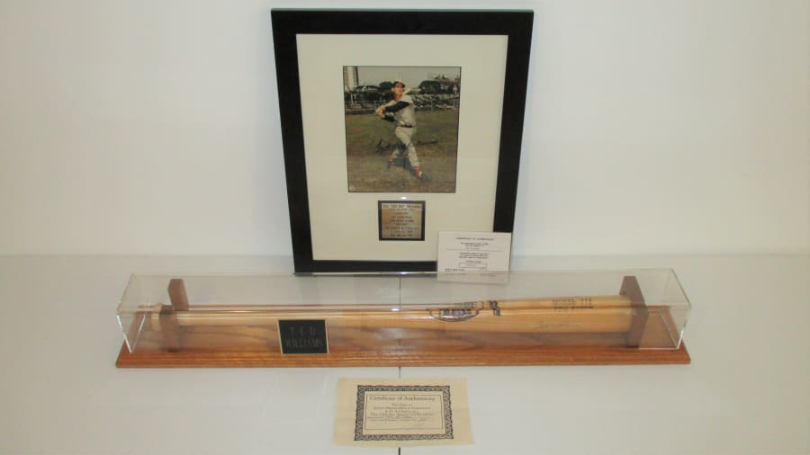 Ted Williams Signed Baseball Bat and Photograph, Lot of 2 for Sale at ...