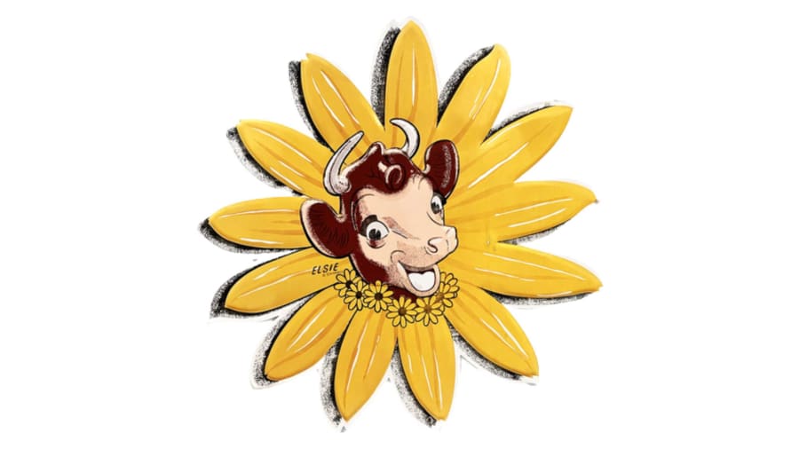 1950s Borden Milk Elsie the Cow Single-Sided Embossed Sign for Sale at ...