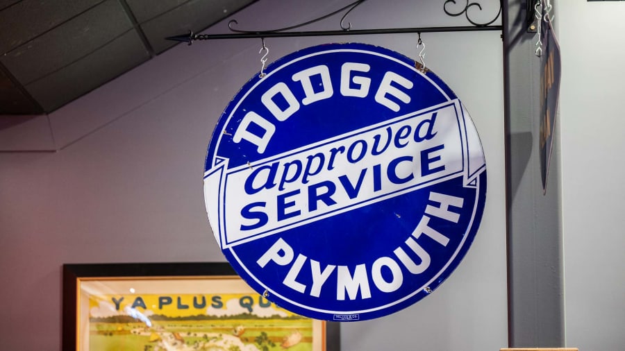 1940s-1950s Dodge Plymouth Double-Sided Porcelain Sign at The World’s ...