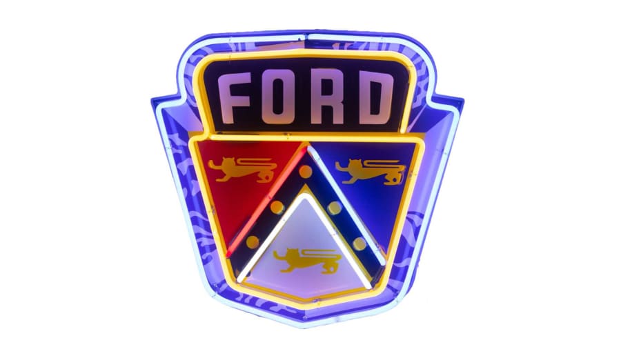 Ford Crest Single-Sided Tin Sign for Sale at Auction - Mecum Auctions