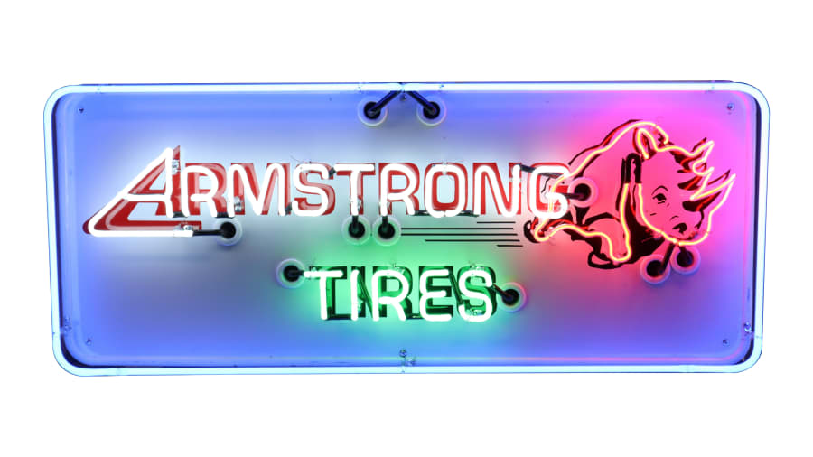 Armstrong Tires Single-Sided Tin Neon Sign for Sale at Auction - Mecum ...