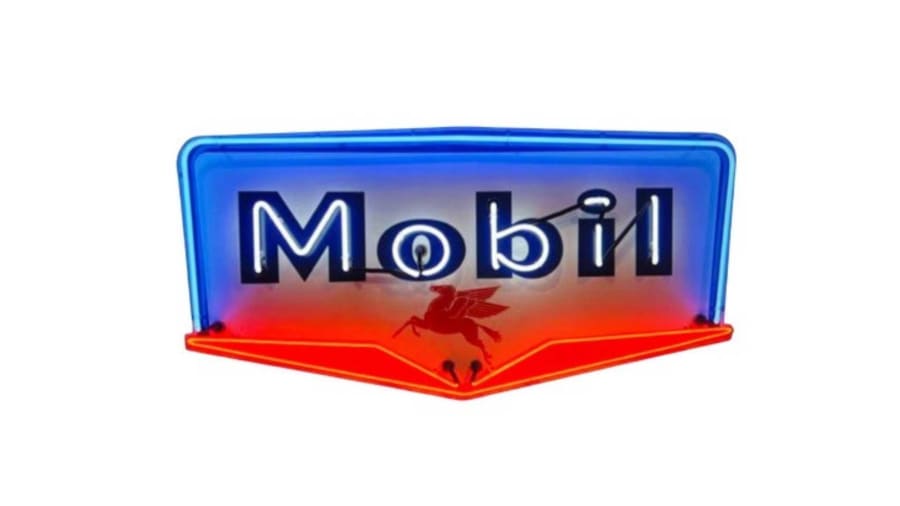 1957 Mobil Single-Sided Animated Porcelain Neon Sign for Sale at ...