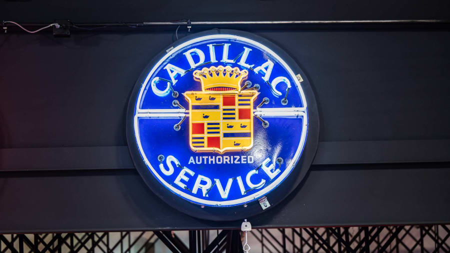 Cadillac Authorized Service Single-Sided Porcelain Neon Sign for Sale ...