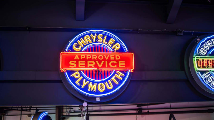 Chrysler Plymouth Approved Service Single-Sided Porcelain Neon Sign for ...