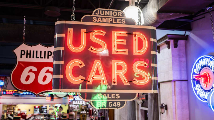 Used Cars Double-Sided Double-Bullnose Neon Sign for Sale at Auction ...