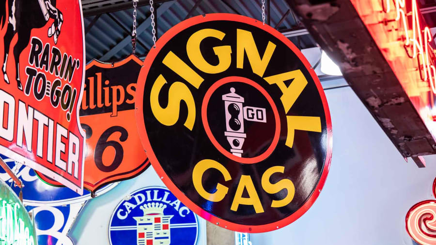 Signal Gas Double-Sided Porcelain Sign for Sale at Auction - Mecum Auctions