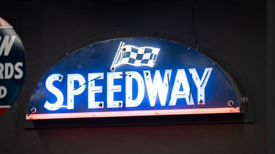 1940s Speedway Single-Sided Porcelain Animated Neon Sign for Sale at ...