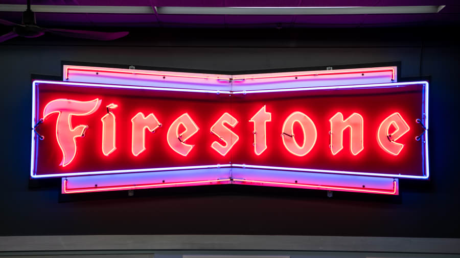 Firestone Single-Sided Porcelain Neon Sign for Sale at Auction - Mecum ...