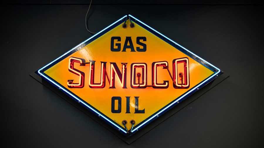 1940s Sunoco Gas & Oil Single-Sided Porcelain Neon Sign for Sale at ...