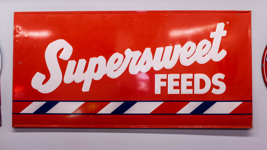 Supersweet Feeds Single-Sided Embossed Tin Sign for Sale at Auction ...