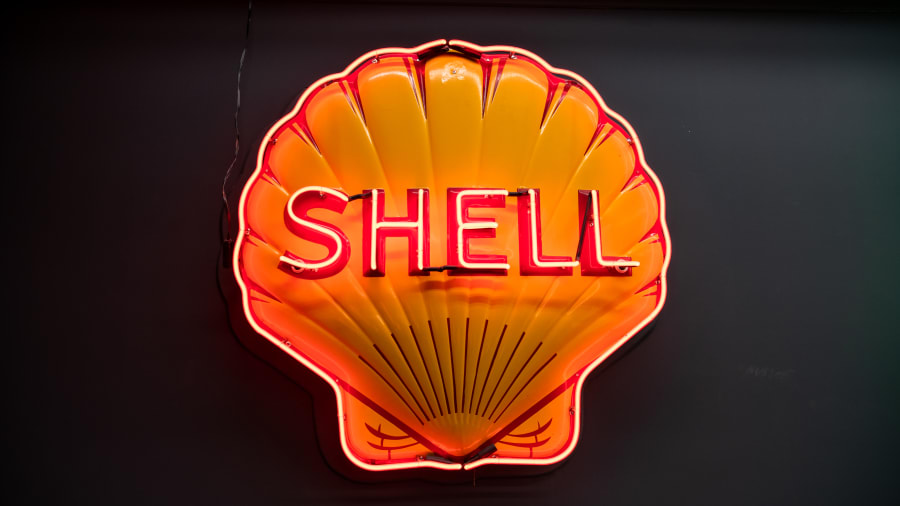 Shell Single-Sided Embossed Porcelain Neon Sign for Sale at Auction ...