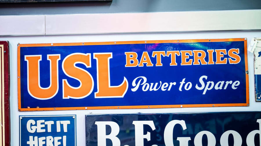 USL Batteries Single-Sided Porcelain Sign for Sale at Auction - Mecum ...