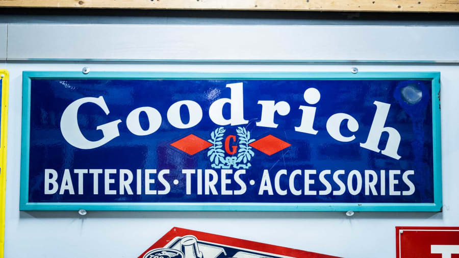 Goodrich Batteries, Tires & Accessories Single-Sided Porcelain Sign for ...