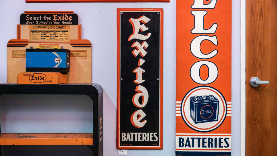 1950 Exide Batteries Single-Sided Embossed Tin Sign for sale at The ...