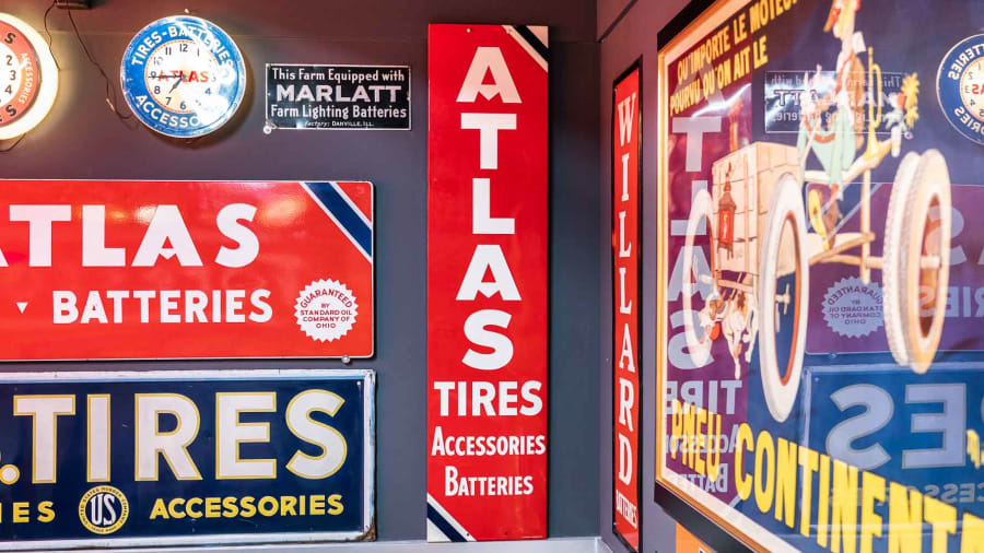 1961 Atlas Tires Single-Sided Tin Sign for Sale at Auction - Mecum Auctions