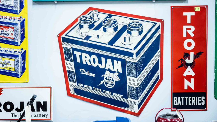 Trojan Deluxe Battery Single-Sided Tin Sign for Sale at Auction - Mecum ...