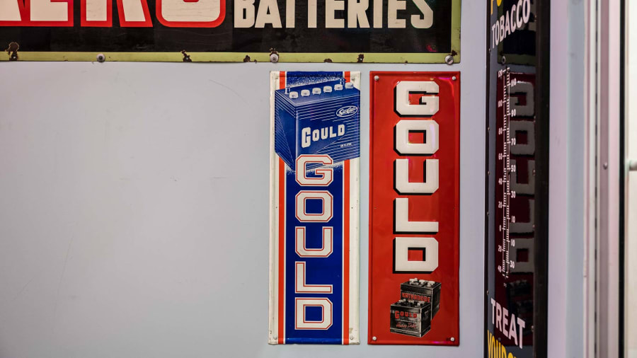 Gould Batteries Single-Sided Embossed Tin Sign at The World’s Largest ...