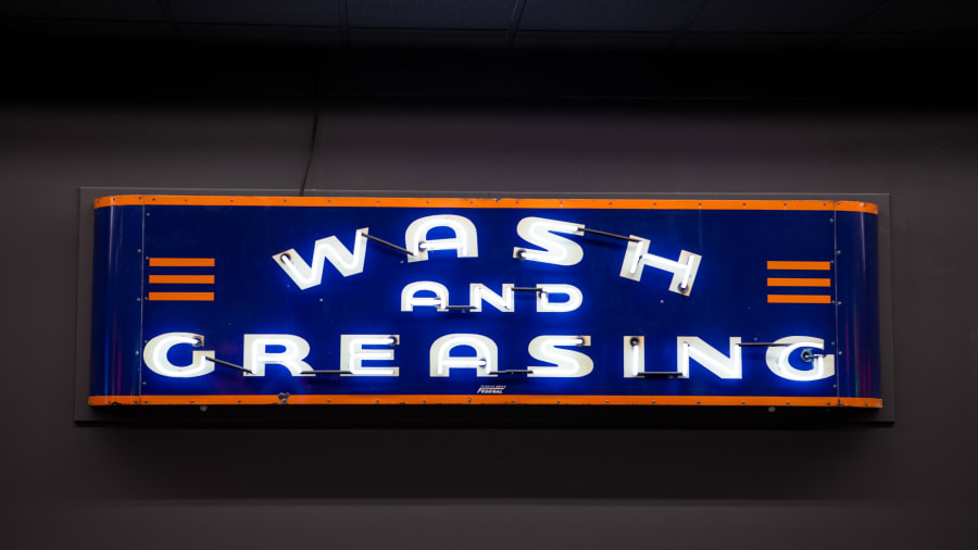 1940s-1950s Wash and Greasing Single-Sided Porcelain Neon Sign for Sale ...